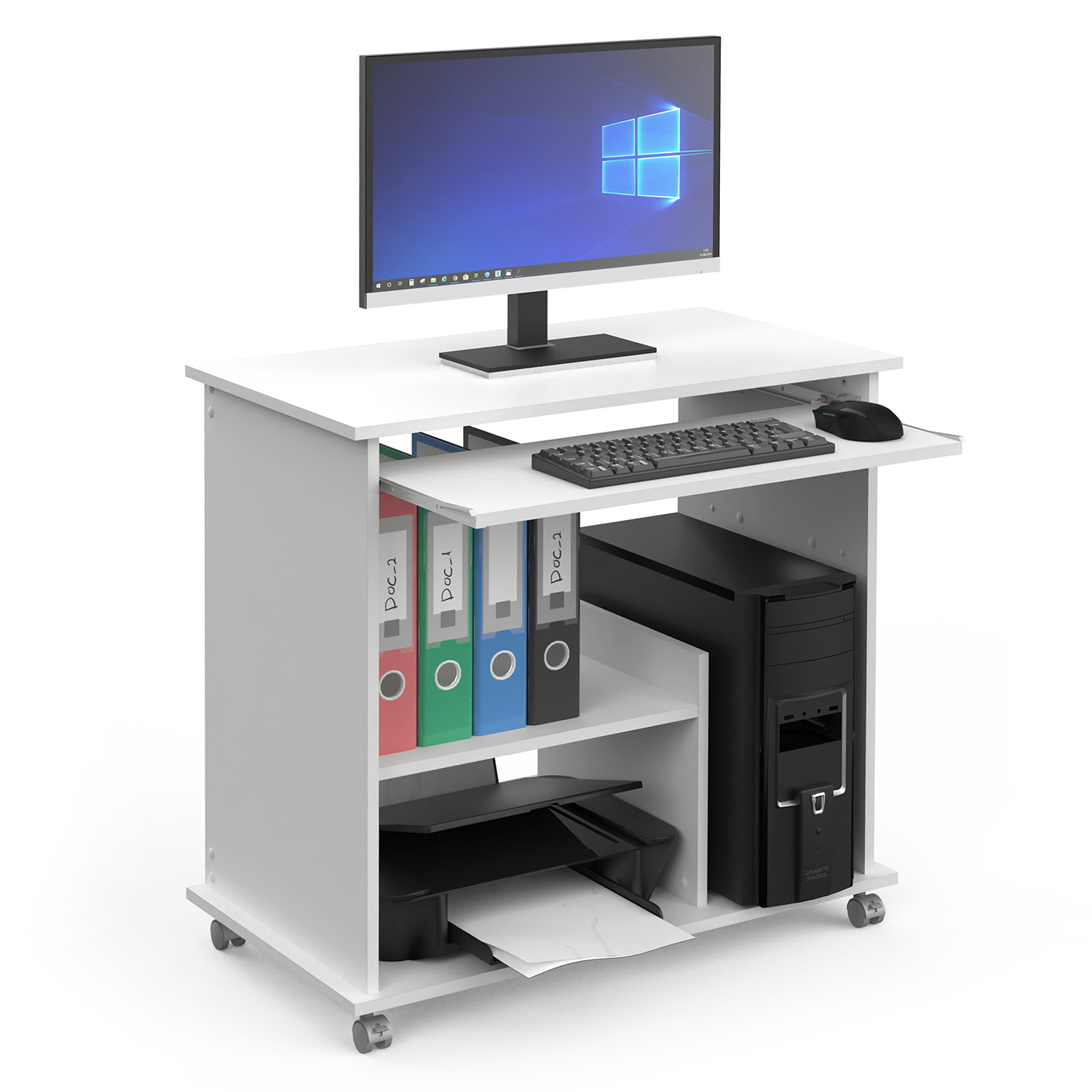 PC stůl DELTA bílý - Psací a PC stoly - Bombanábytek